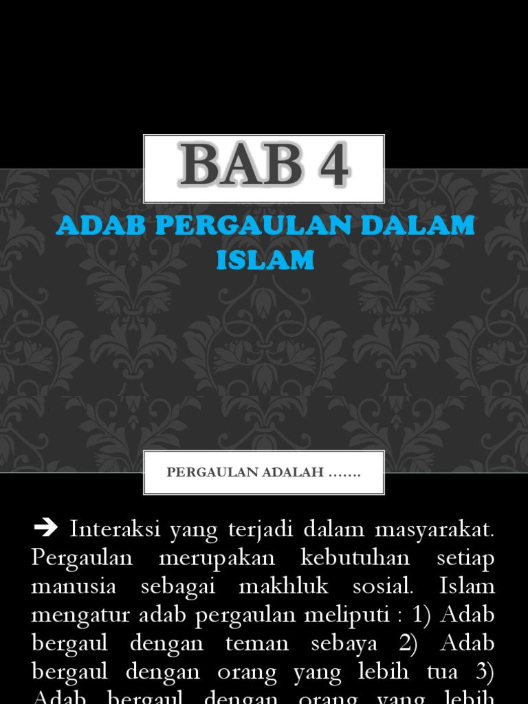 BAB 4 ADAB PERGAULAN DALAM ISLAM BLM Selesai | PDF