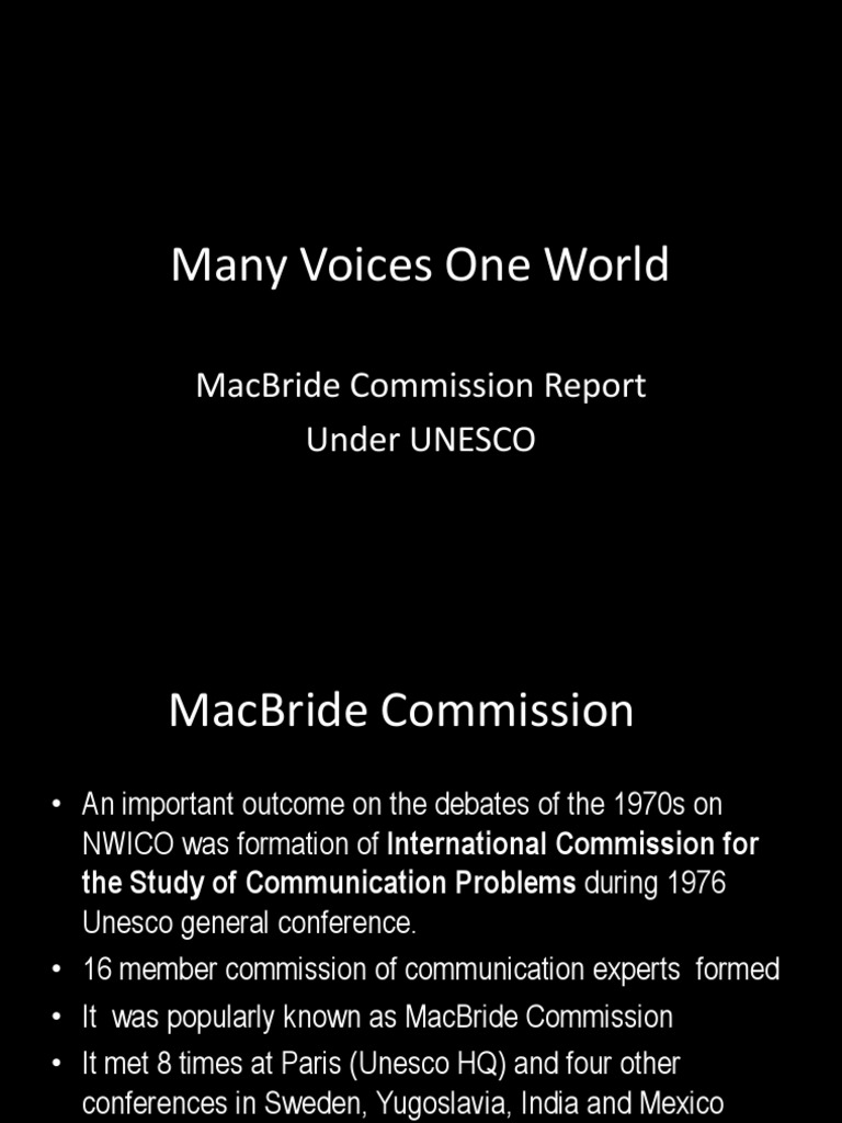 Many Voices One World | PDF | News | Public Sphere