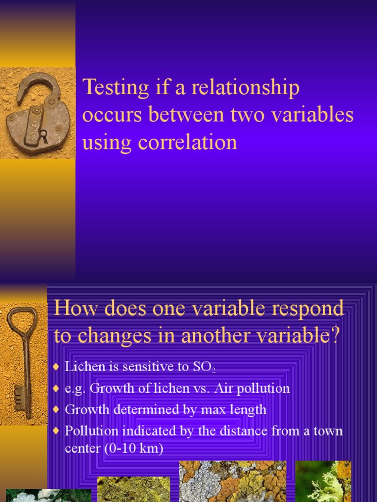 Testing If A Relationship Occurs Between Two Variables Using ...