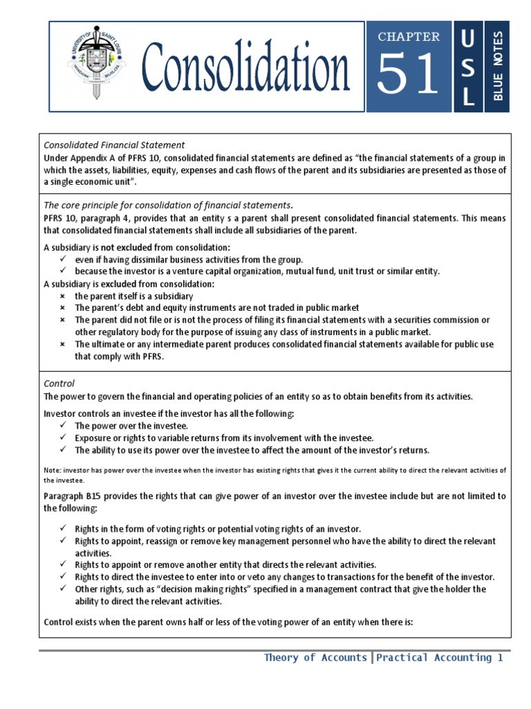 PFRS 10 Consolidation Principles | PDF | Financial Statement ...