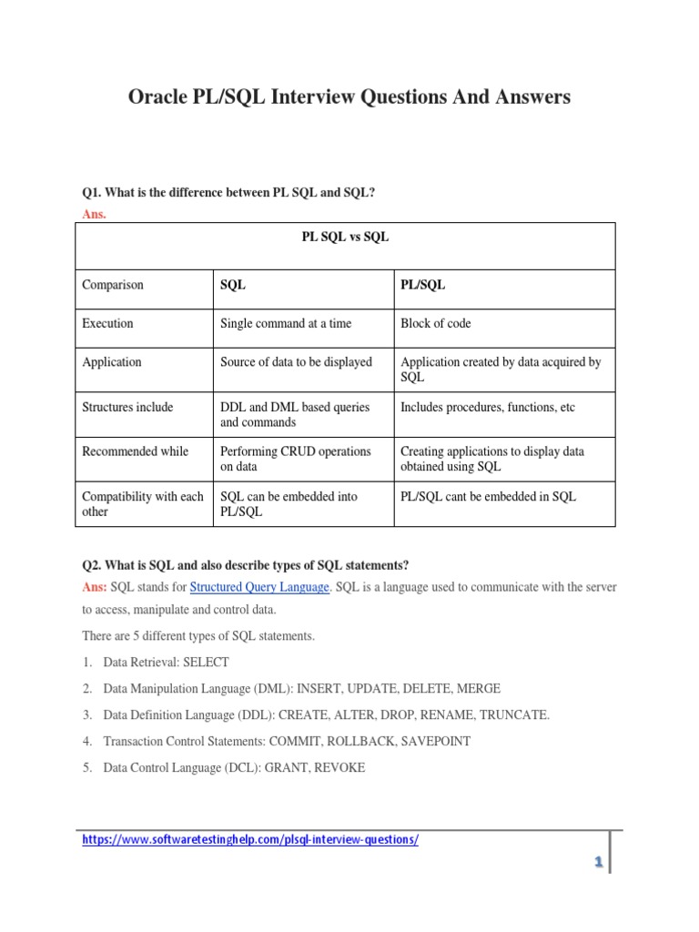 Oracle Plsql Interview Adv Pdf Plsql Sql 