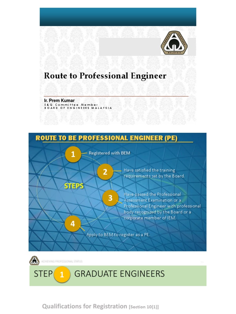 Route To Professional Engineer | PDF | Professional Certification ...