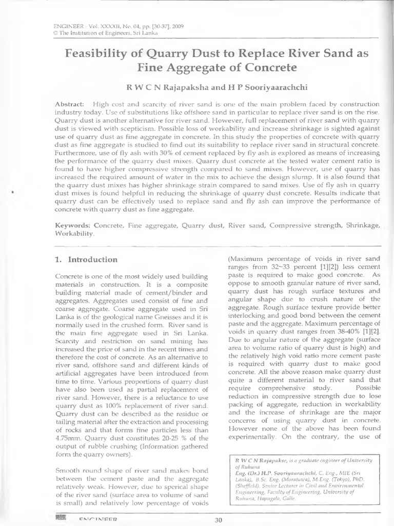Use of Quarry Dust As Fine Aggregate in Concrete | PDF | Construction ...