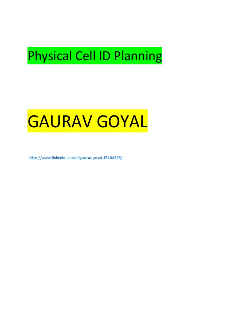 5G Pci Planning | PDF | Duplex (Telecommunications) | Telecommunications