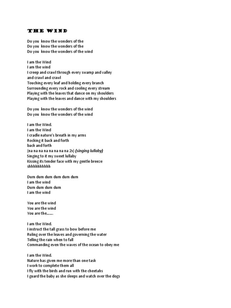 The-Wind Speech Choir | PDF | Wound | Nature