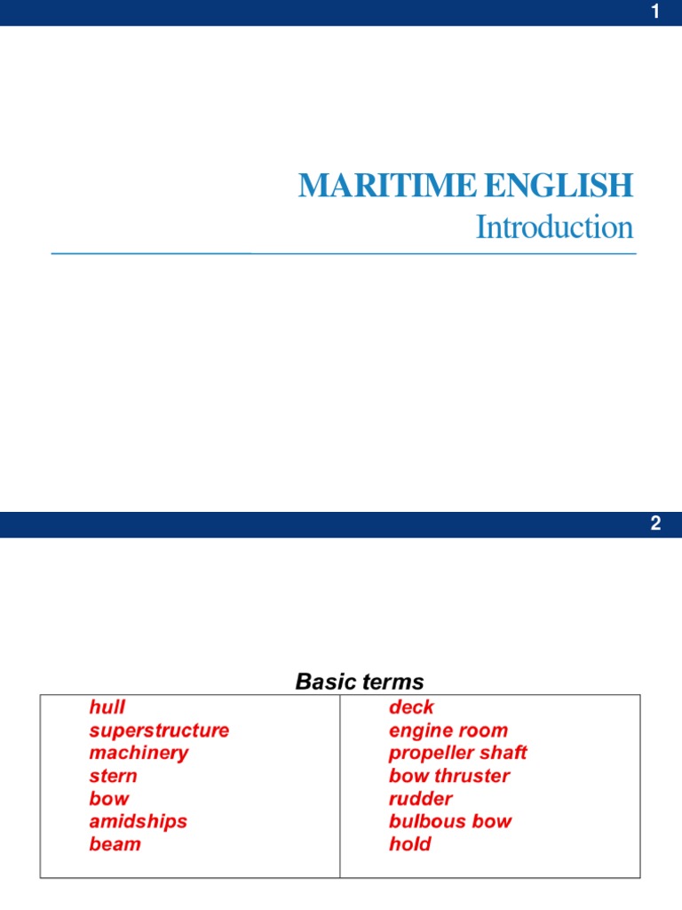 Maritime English Course 1 | PDF