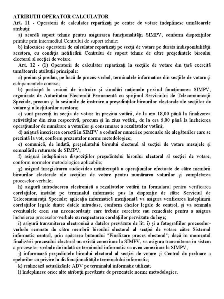 Atributii Operator Calculator | PDF