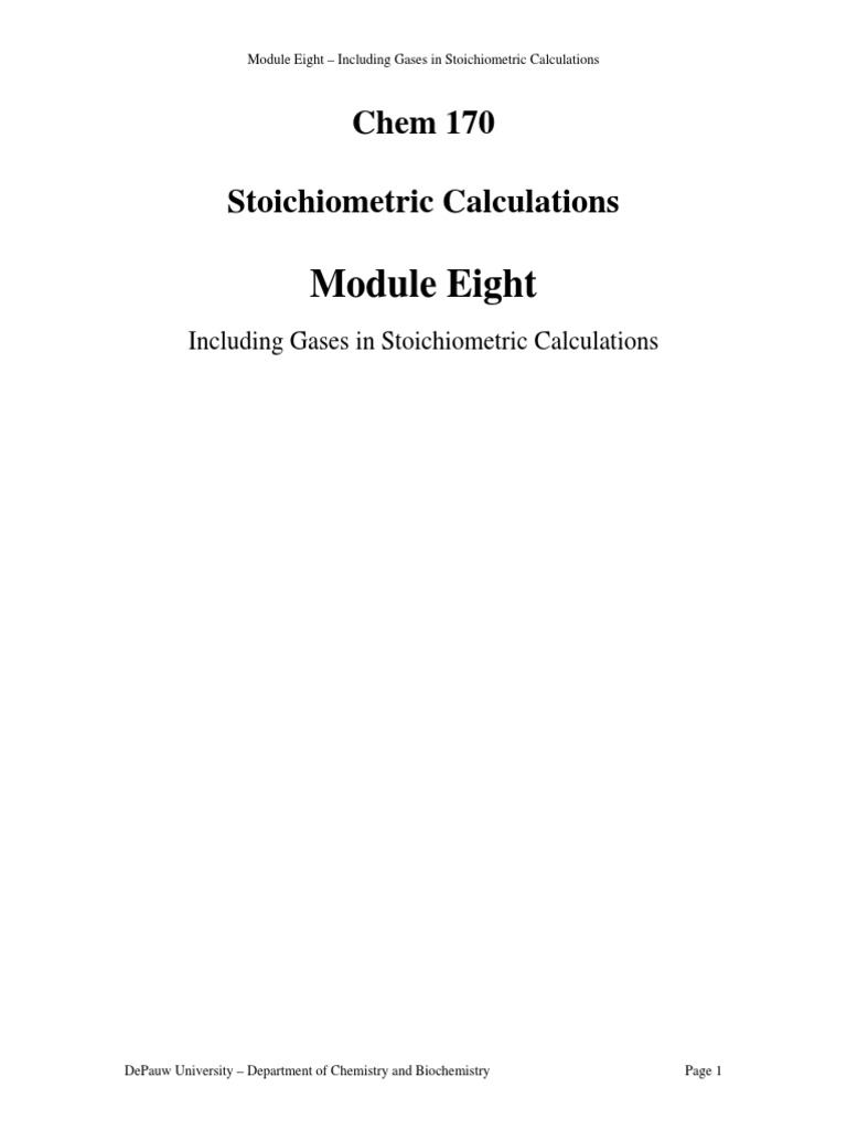 Module 8 | PDF | Stoichiometry | Gases