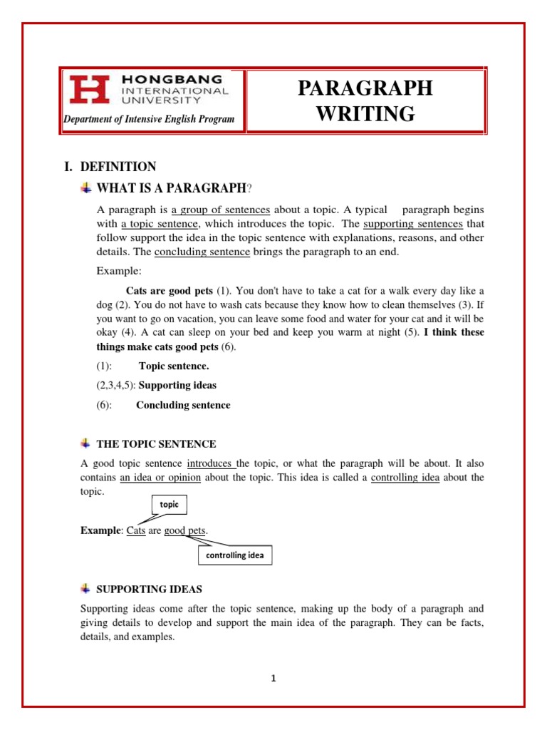 Handout 1 (PARAGRAPH WRITING) | PDF | Paragraph | Vegetables