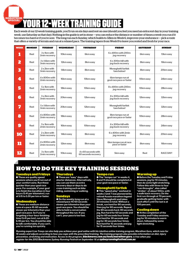 12-Week Marathon Training Guide | PDF | Individual Sports | Sports