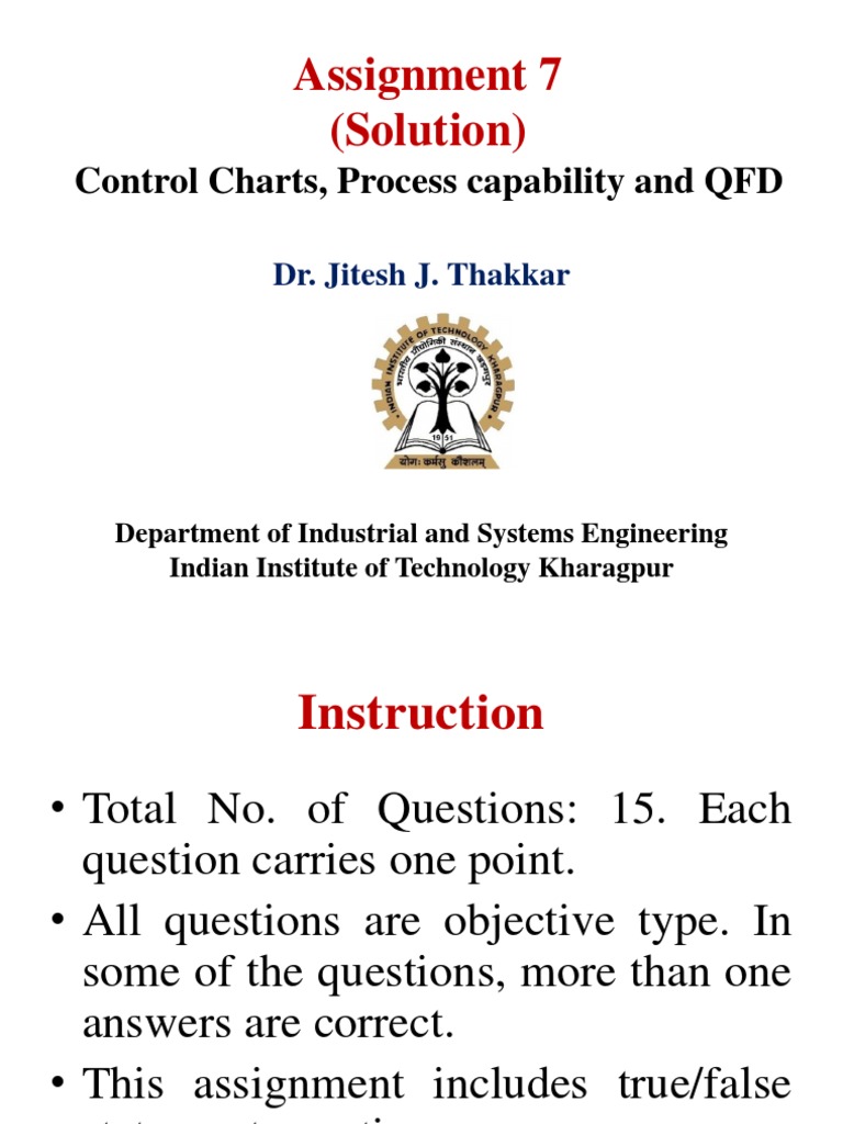 Control Charts Assignment 1 & Answers | PDF | Standard Deviation | Teaching Mathematics