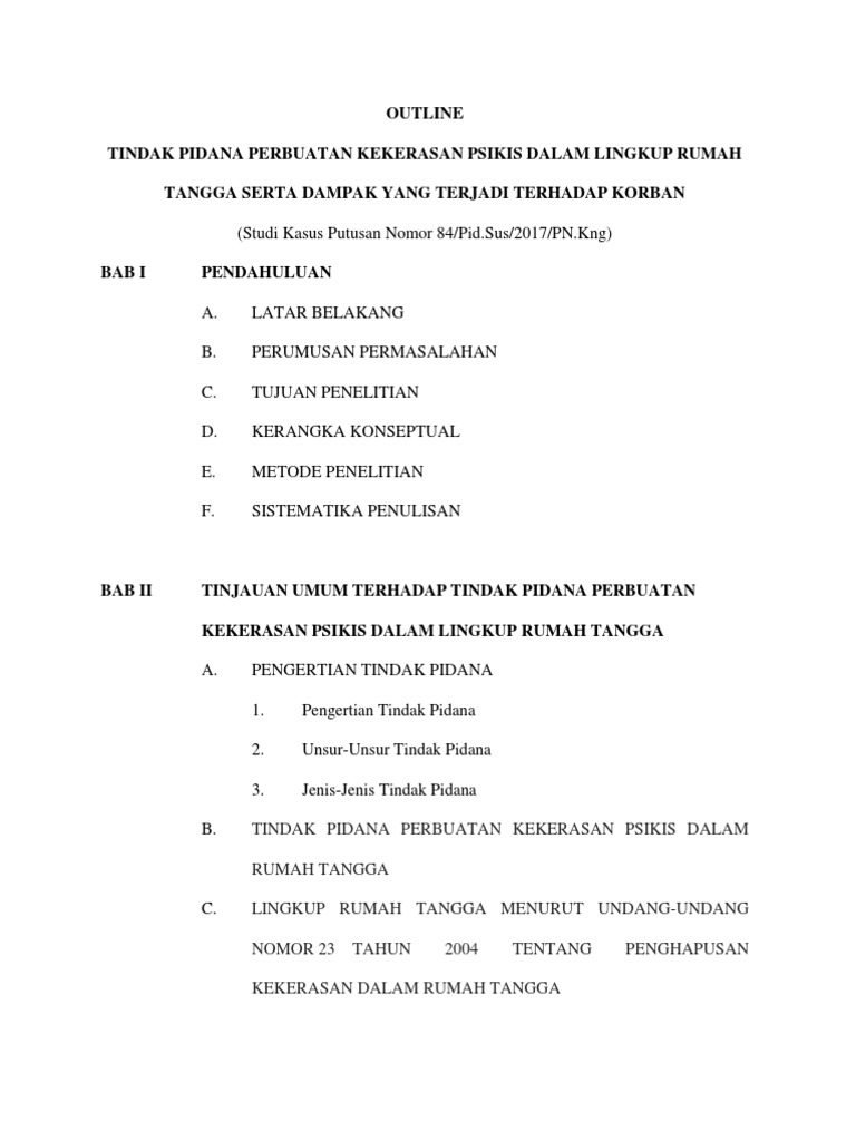 Outline Skripsi | PDF
