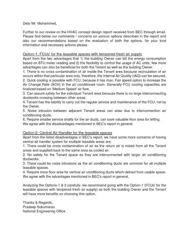 Comparison Between Fcu & Ahu For Leasable Spaces in Malls | PDF | Duct ...