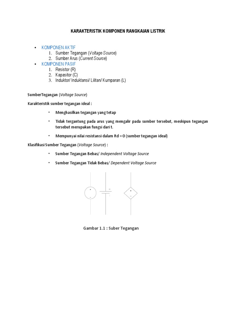 Karakteristik Komponen Rangkaian Listrik | PDF | Sains & Matematika