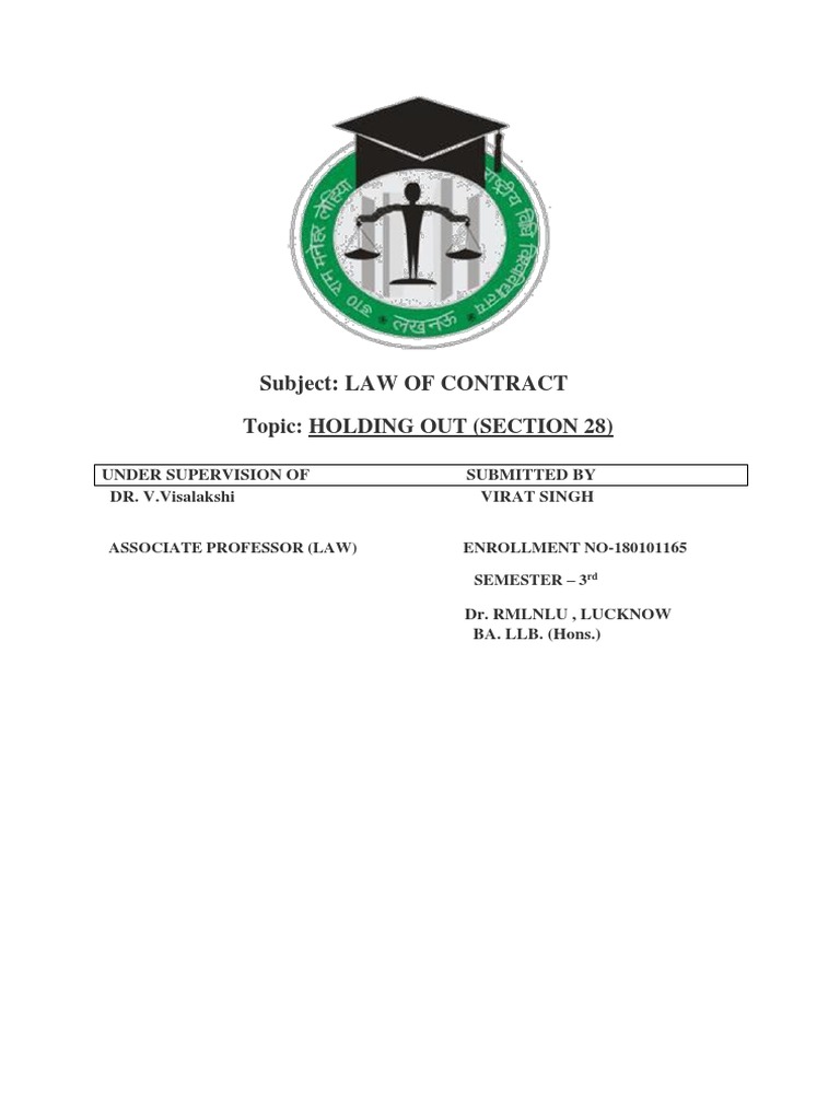 CONTRACTS | PDF | Partnership | Estoppel