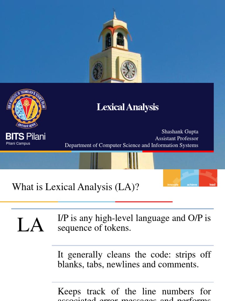 L2 - Lexical Analysis PDF | PDF | Syntax (Logic) | Software Engineering