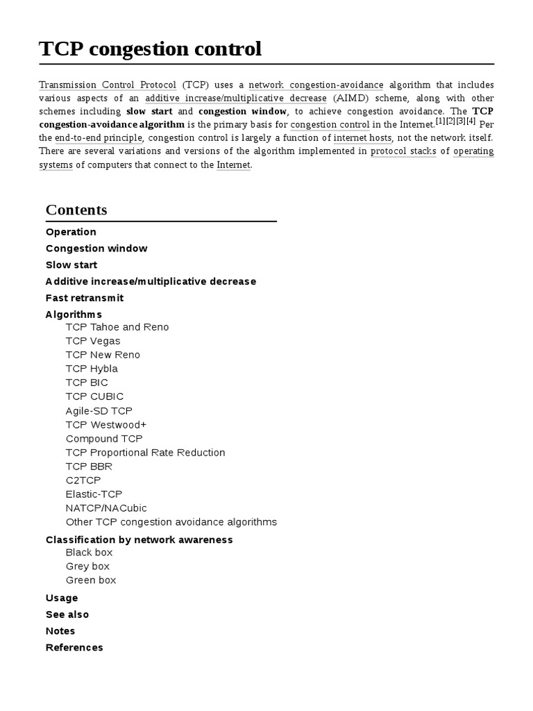 TCP Congestion Control | PDF | Network Congestion | Transmission ... TCP Congestion Control | PDF | Network Congestion | Transmission ...