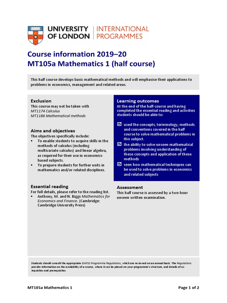 Mt105a Cis | PDF | Derivative | Matrix (Mathematics)