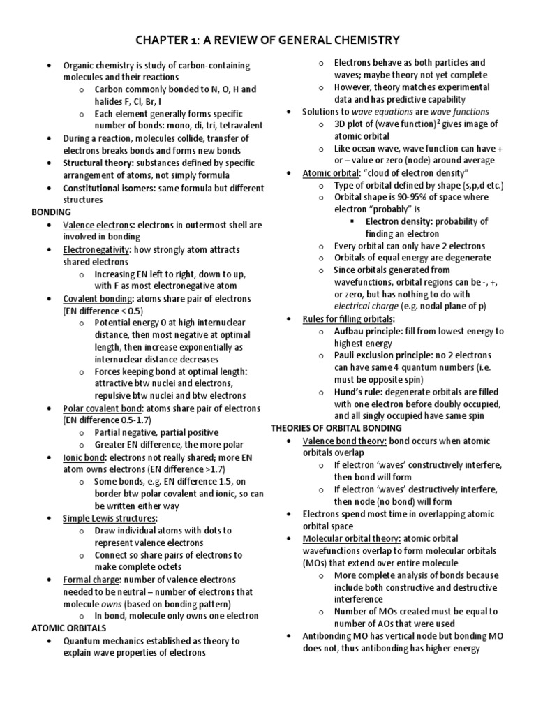 Klein Organic Chemistry Chapter 1: Review of General Chemistry | PDF ...