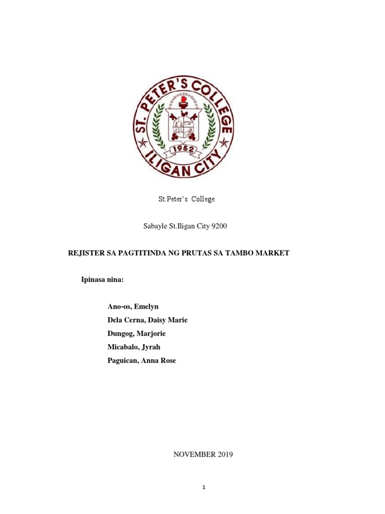 Register Sa Mga Magtitinda NG Prutas Sa Tambo Market | PDF