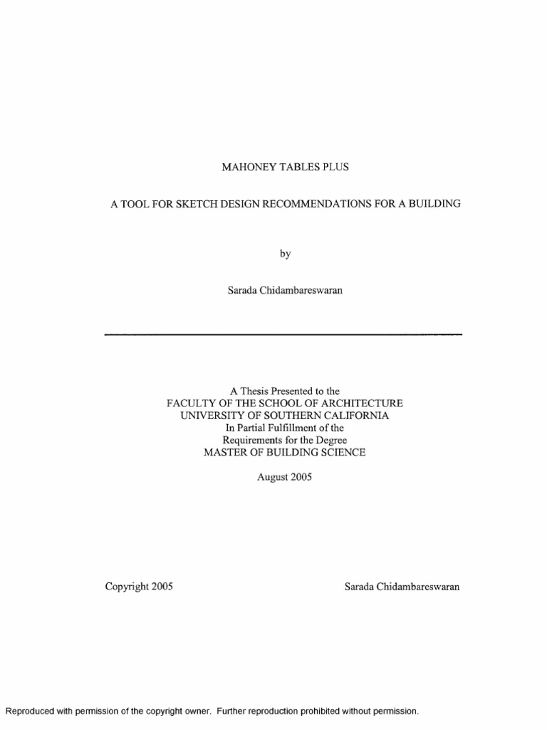 Mahoney Table | PDF | Thesis | Relative Humidity
