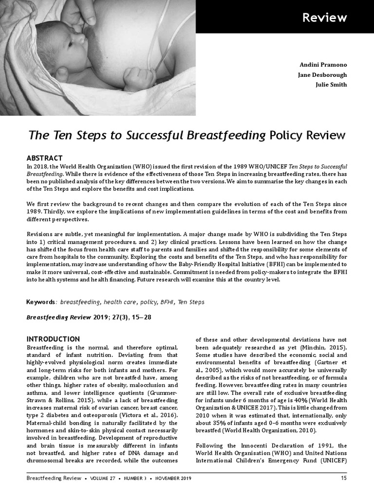 Ten Steps To Successful Breastfeeding Policy Review | PDF ...