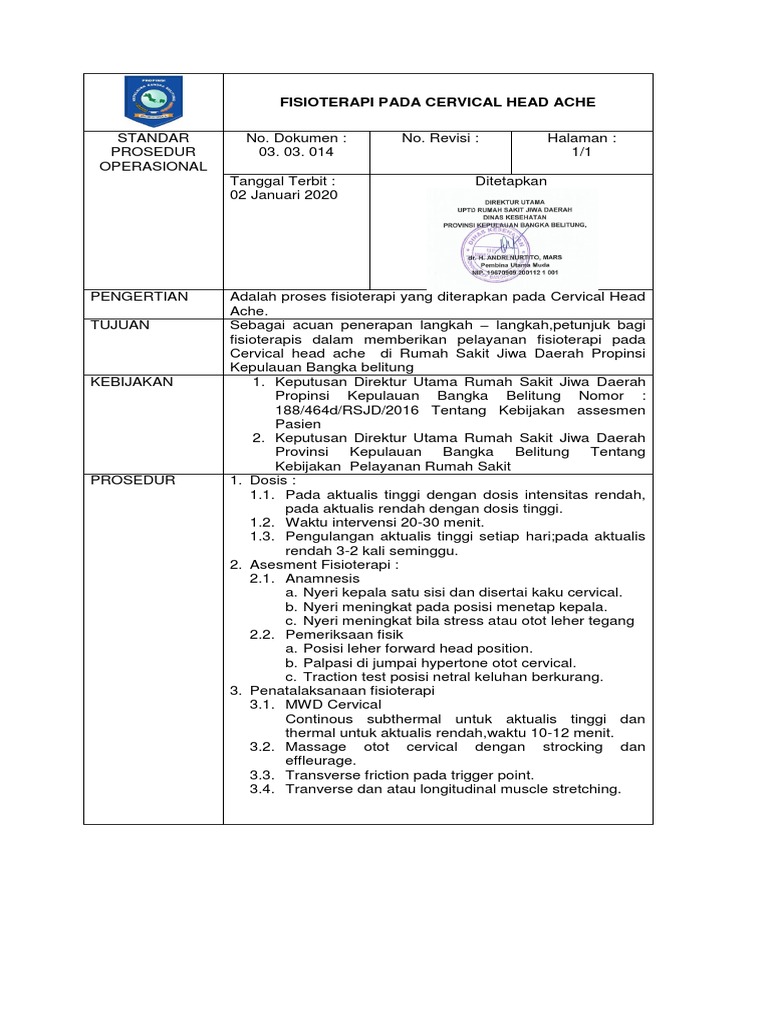 Sop Fisioterapi Geriatri | PDF | Pengembangan Diri | Kesehatan Holistik