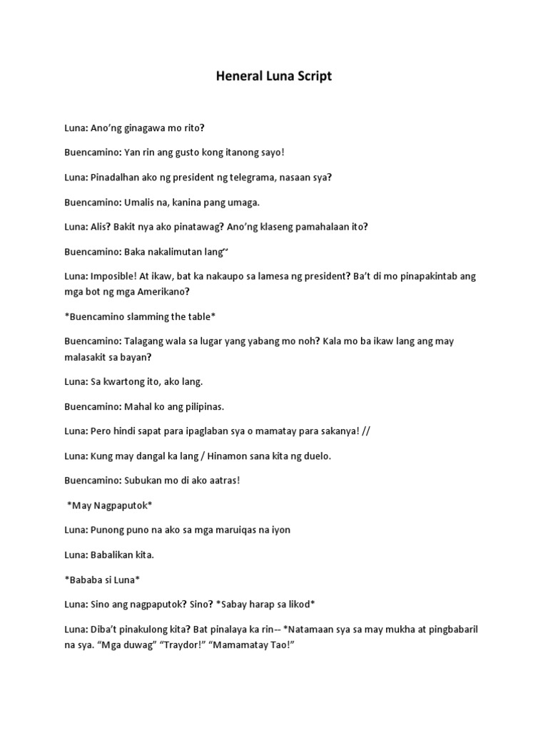 Heneral Luna Script | PDF