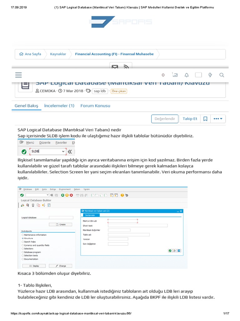 SAP Logical Database (Mantıksal Veri Tabanı) Klavuzu - SAP Modulleri ...
