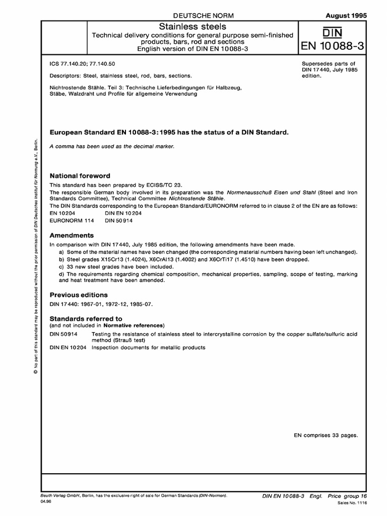 DIN EN 10083-3-995-08 Acos Inox | PDF