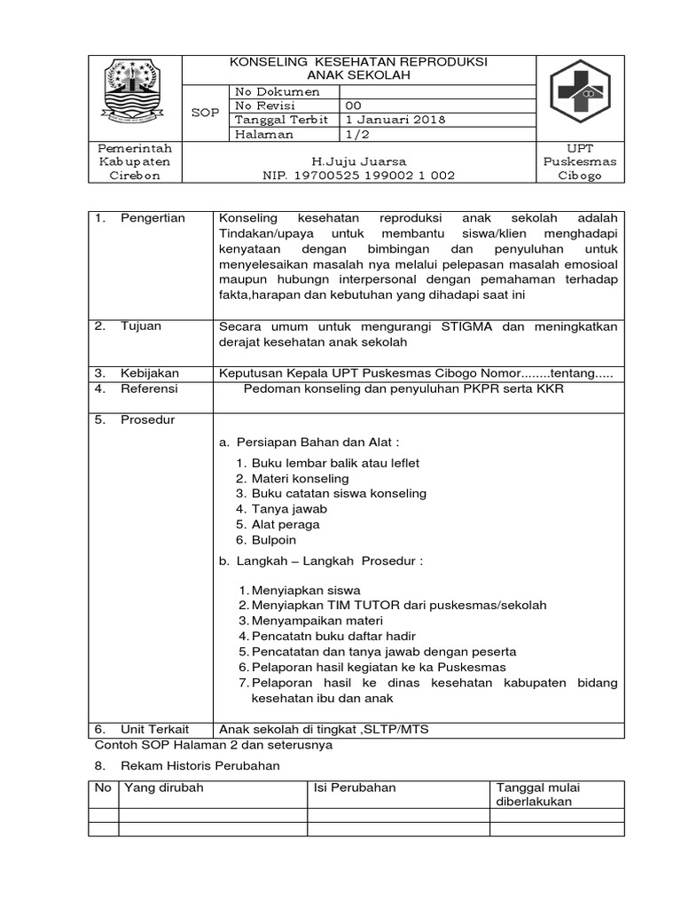Sop Kesehatan Reproduksi | PDF