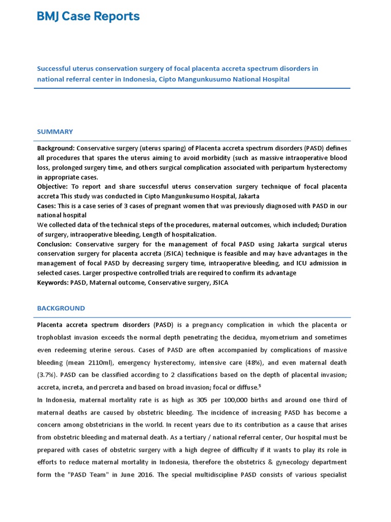 BMJ Case Reports Standard Template 1 | PDF | Uterus | Health Sciences