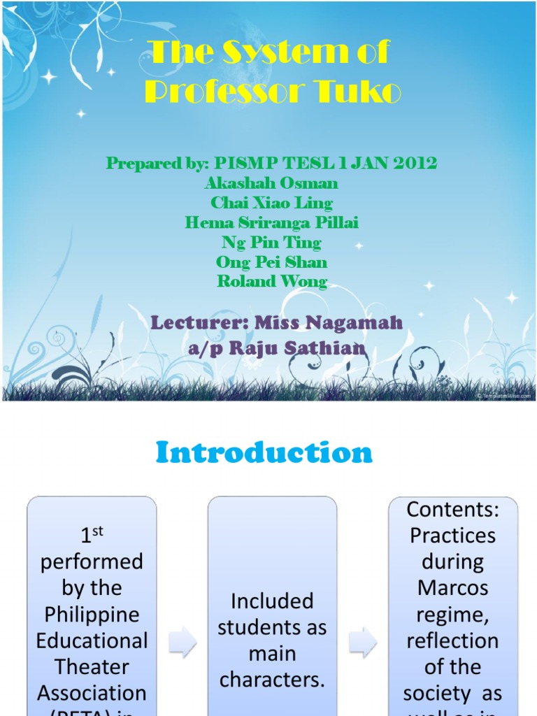 The System of Professor Tuko | PDF | Classroom