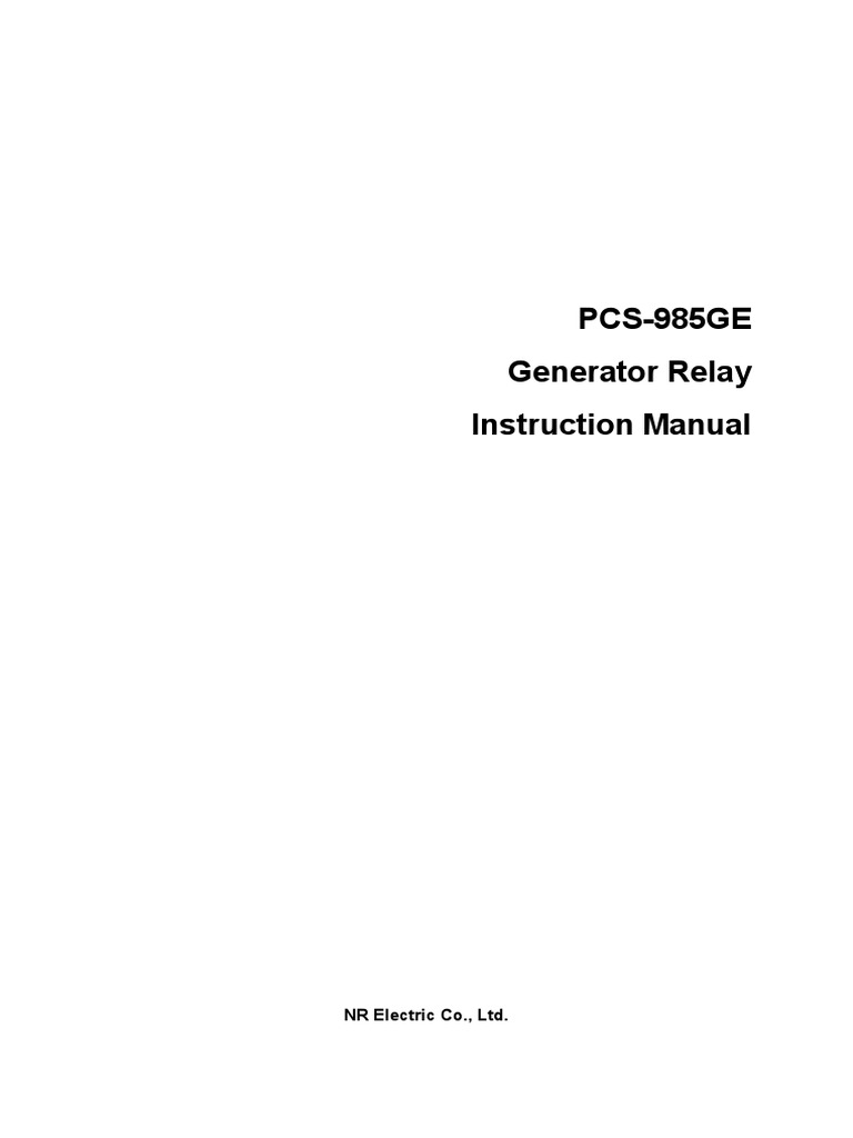 PCS-985GE - X - Instruction Manual - EN - Overseas General - X - R1.02 PDF | PDF | Power Supply ...