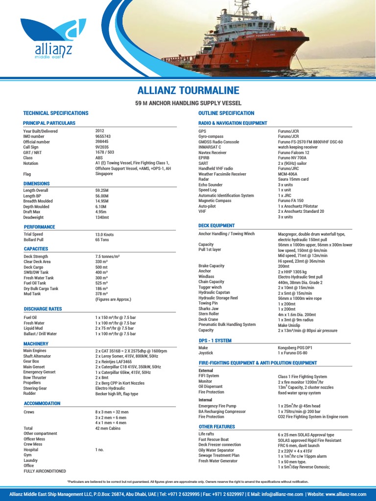 Allianz Tourmaline PDF | PDF | Water Transport | Watercraft