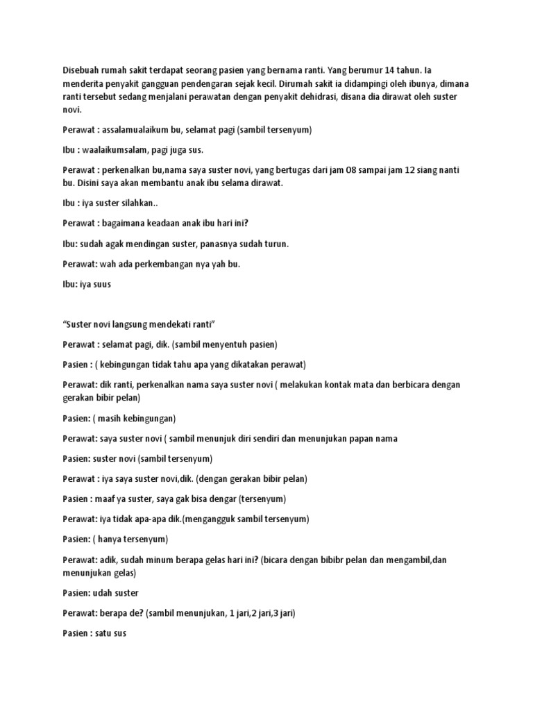 Dialog Role Play Pada Pasien Berkebutuhan Khusus | PDF | Kesehatan Holistik