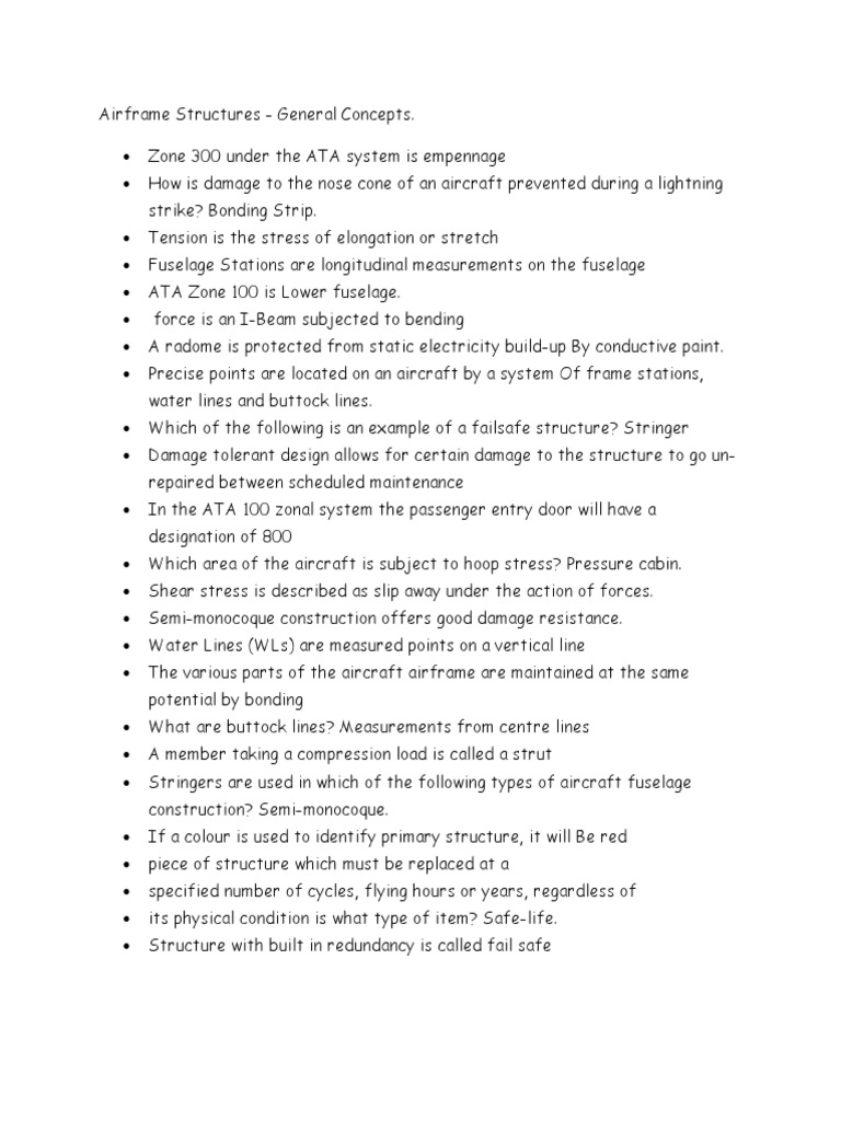 Airframe Structures | PDF