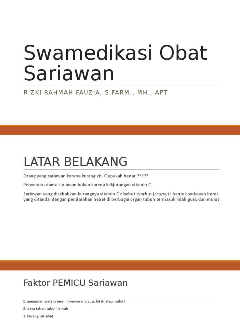 Swamedikasi Obat Sariawan | PDF