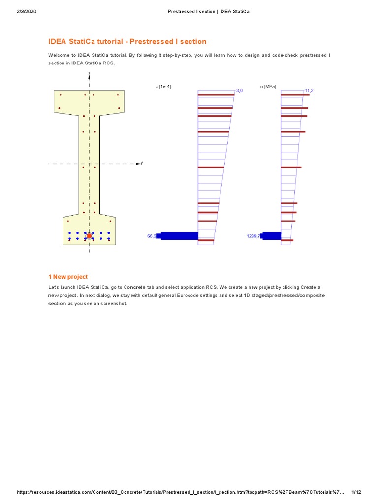 Prestressed I Section - IDEA StatiCa | PDF | Prestressed Concrete ...