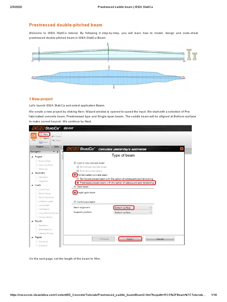 Prestressed Saddle Beam - IDEA StatiCa | PDF | Prestressed Concrete ...