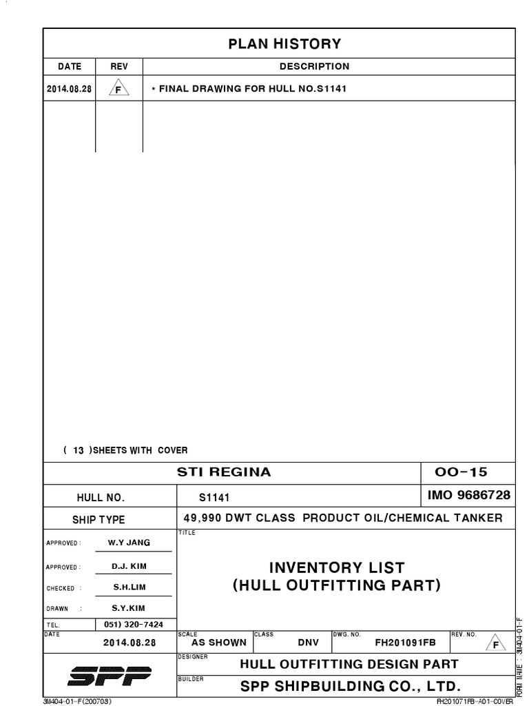 Oo-15 Inventory List (Hull Outfitting Part) | PDF | Deck (Ship) | Hammer