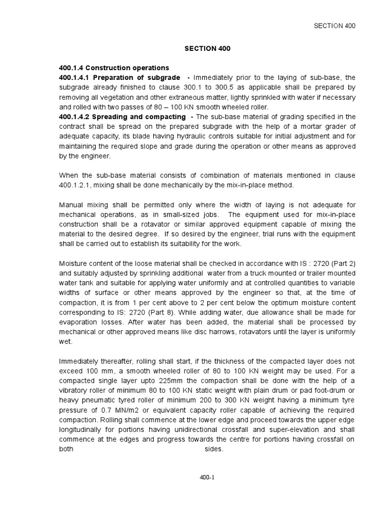 Section 400 - (Granular-Sub-Base) - Finally Corrected | PDF | Soil ...