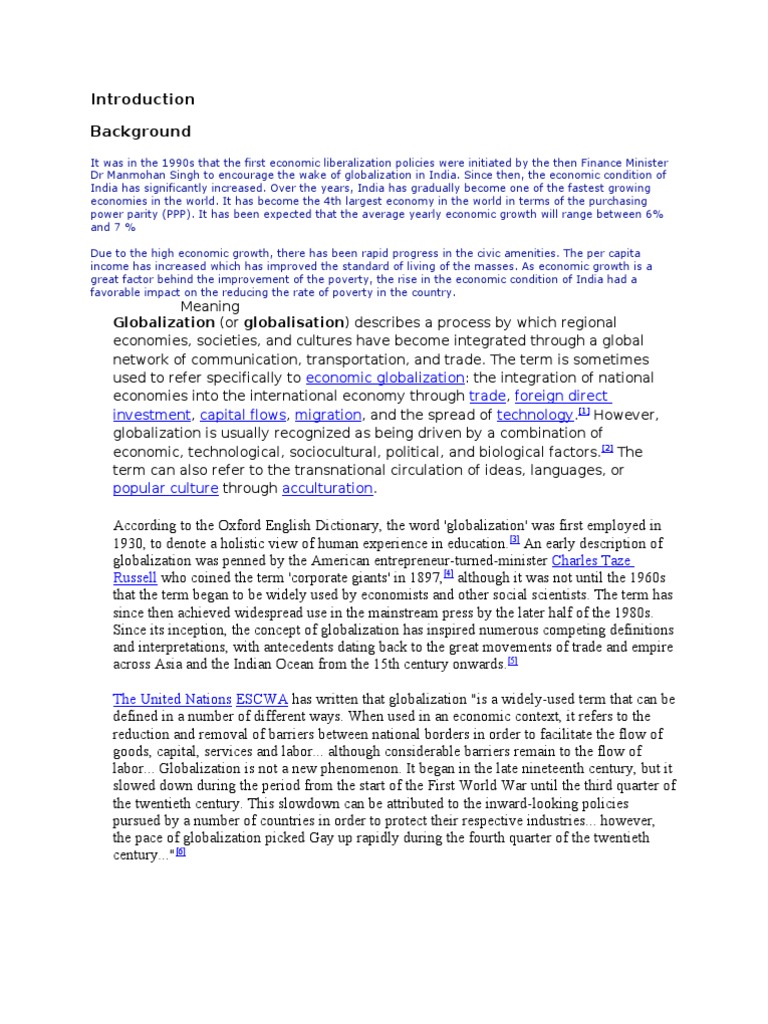 Globalization Project | PDF | Globalization | Health Care