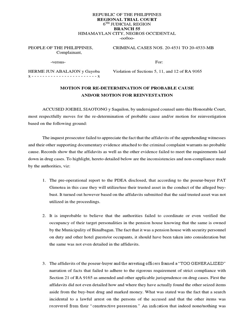 Final Joebel | PDF | Affidavit | Probable Cause