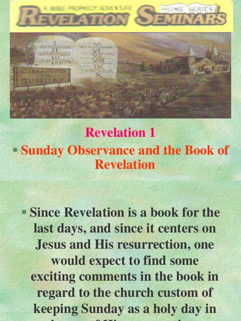 Revelation Seminars Sunday Observance and The Book of Revelation | PDF ...
