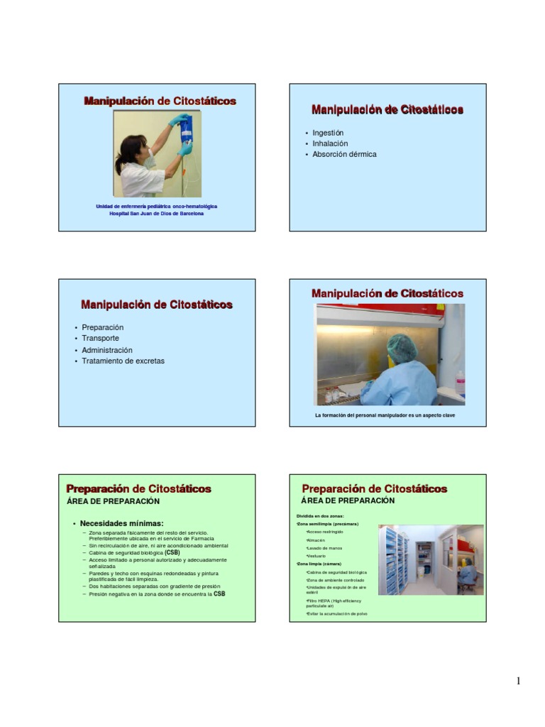 Presentación manipulación de Citostáticos Cu | Terapia intravenosa ...