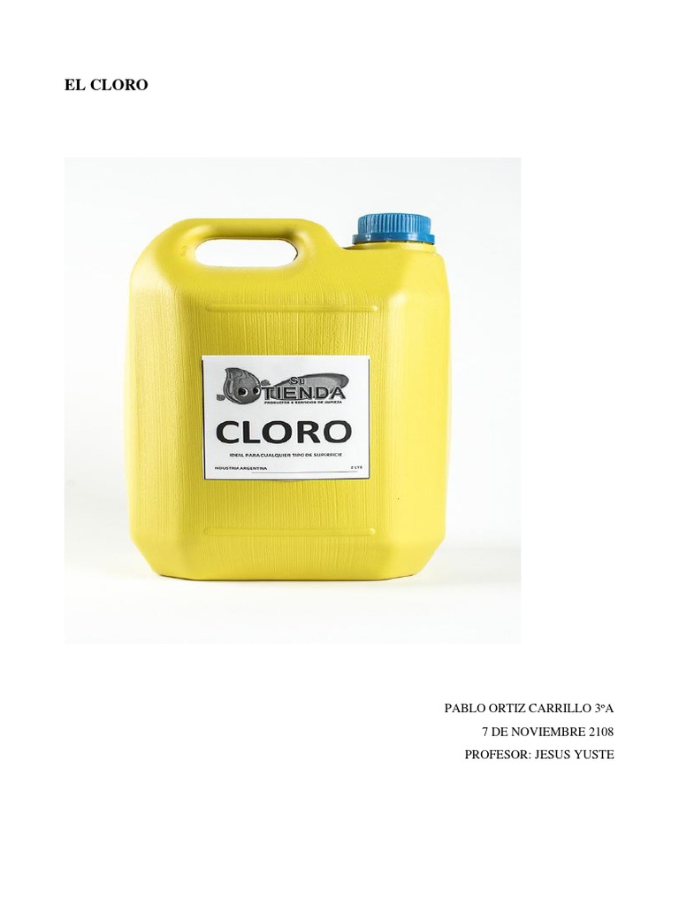 Características y Usos del Cloro | PDF | Cloro | Elementos químicos