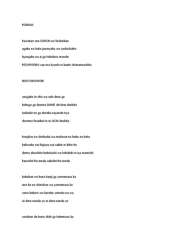 Lirik "Lost One's Weeping" dan Makna | PDF