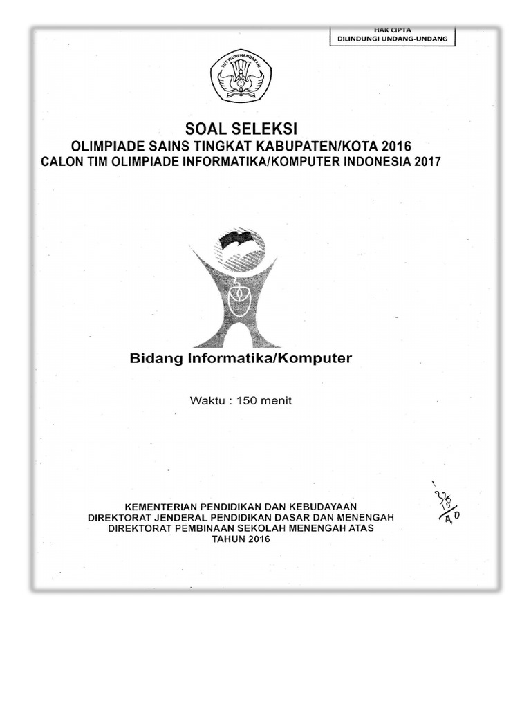 Soal OSK TIK SMA 2016 PDF | PDF