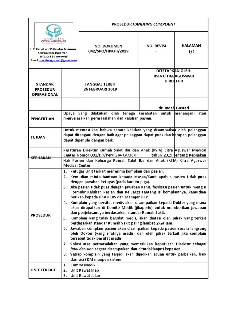 Spo Handling Complaint | PDF